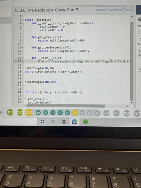 Can Someone Please Help With 12 3 6 The Rectangle Class Part 5 R Codehs