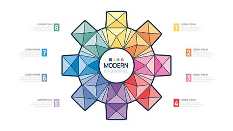 비즈니스를 위한 인포그래픽 기하학적 기어 다이어그램 템플릿입니다 8단계 프리젠테이션 벡터 인포그래픽 개념에 대한 스톡 벡터 아트 및 기타 이미지 Istock