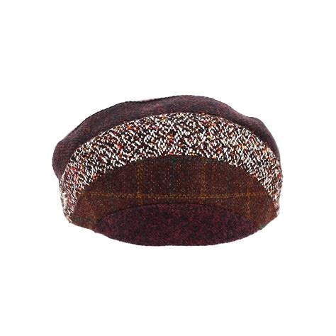 Flat Cap Patchwork Brick Wool Flechet