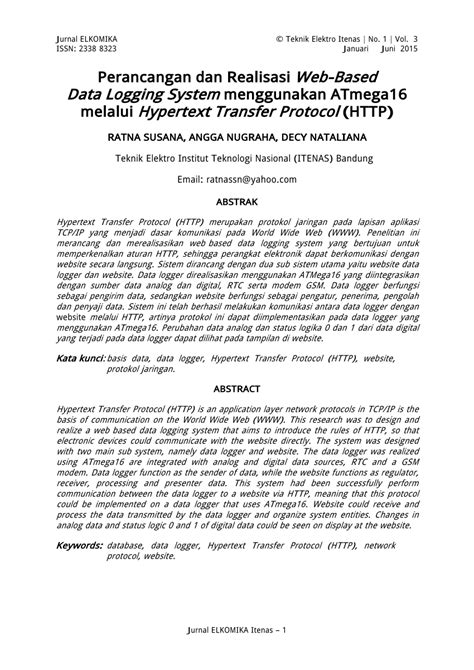 Pdf Perancangan Dan Realisasi Web Based Data Logging System