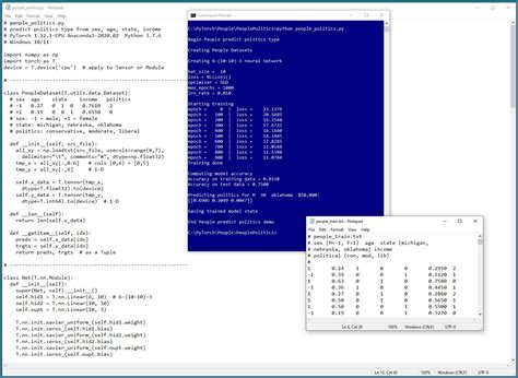 Pytorch People Politics Demo Run James D McCaffrey