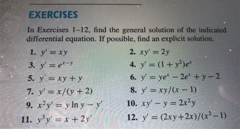 Solved In Exercises Find The General Solution Of The Chegg Com