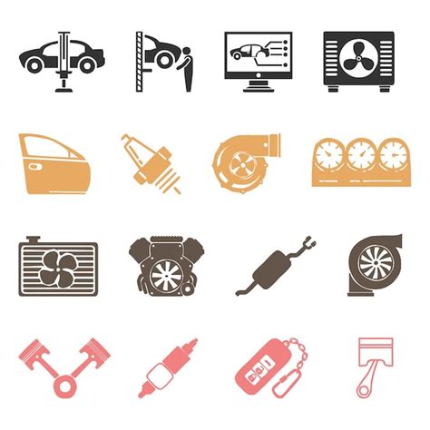 자동차 수리점 아이콘 프리미엄 벡터