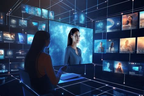 Premium Photo Virtual Conference Networking Session With Generative Ai