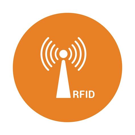 Premium Vector Frequency Radio Rfid Signal Icon Orange Color Design