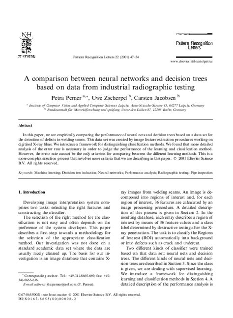 Pdf A Comparison Between Neural Networks And Decision Trees Based On Data From Industrial