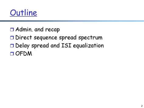 Dsss Isi Equalization And Ofdm Ppt Download