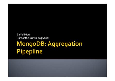 Mongodb Aggregation Pipeline Pdf