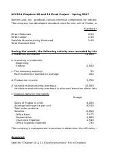 Chapter 10 And 11 Excel S17 Babe Xlsx Xlsx ACC154 Chapters 10 And 11 Excel Project Spring