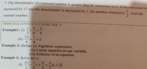 7 The Denominator Of A Rational Number Is Greater Than Its Numerator By