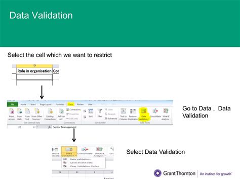 Excel Presentation Data Validation Pptx