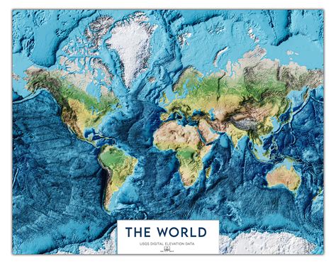 The World Bathymetry And Topography Map Poster On Behance