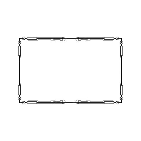 premium vector abstract black simple line rectangular frame doodle outline element vector