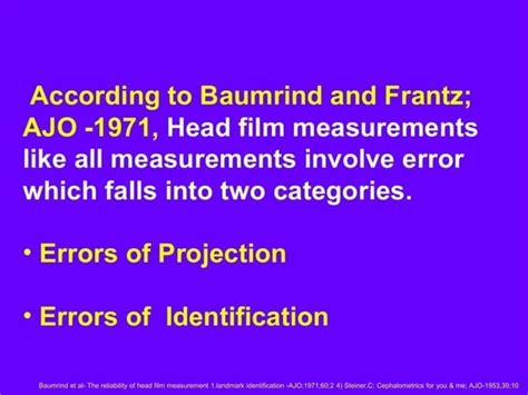 Errors In Cephalometry Pptx Dental Health Diseases And Conditions