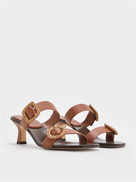 우븐 버클 힐 뮬 브라운 세일 찰스앤키스 코리아