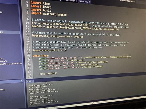 Sparkfun Bme680 Environmental Breakout Using Circuitpython Rraspberrypipico