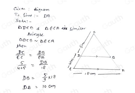solved work out the length of db in the diagram below not drawn to