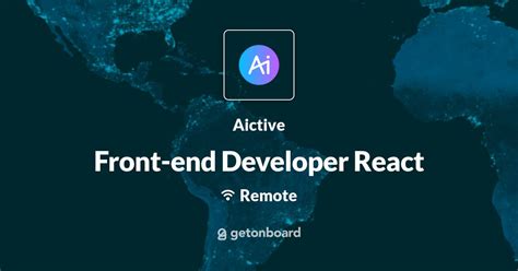 Front End Developer React At Aictive Remote Work From Home Get On Board