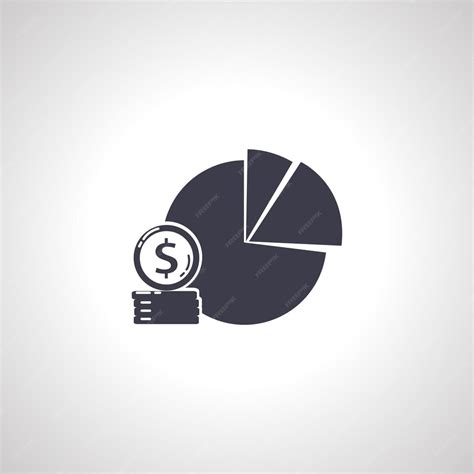 Premium Vector Pie Chart With Coins Icon Circle Segment Analyzing Diagram Icon