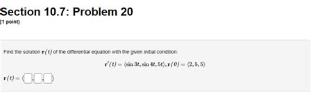 Solved Find The Solution R T Of The Differential Equation Chegg Com