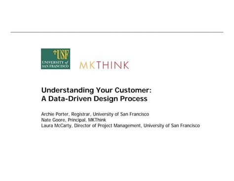 Understanding Your Customer A Data Driven Process Ppt