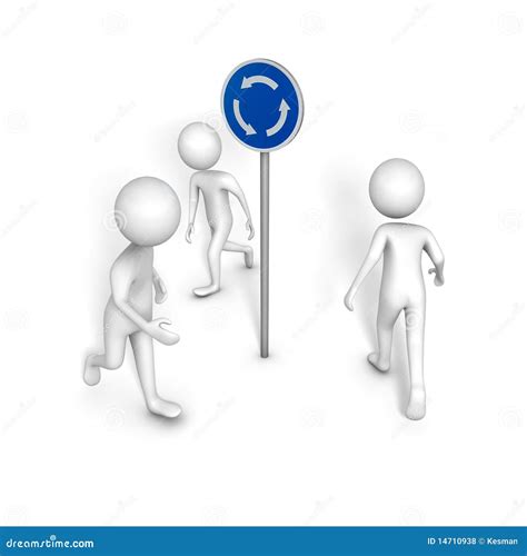 Men Running Around The Circle Stock Illustration Illustration Of Dimensional Circle