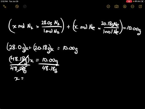 SOLVED A Mixture Of N And Ne Contains Equal Moles Of Each Gas And Numerade