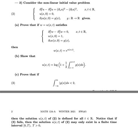 Solved 3 Consider The Non Linear Initial Value Problem Džu