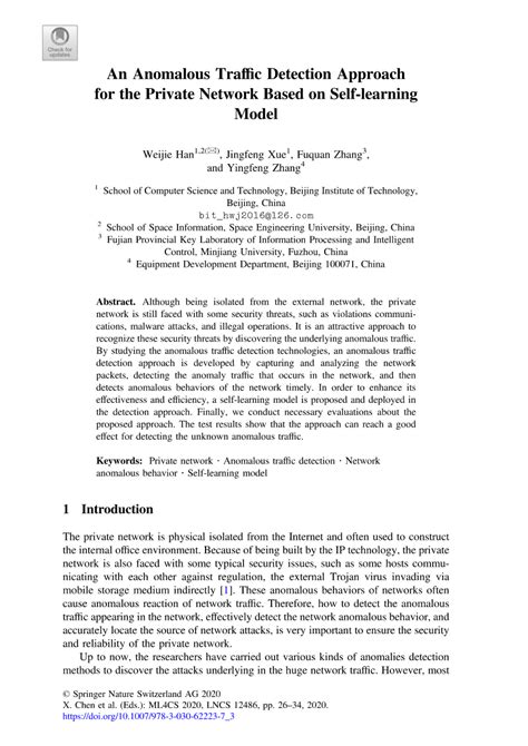 pdf an anomalous traffic detection approach for the private network