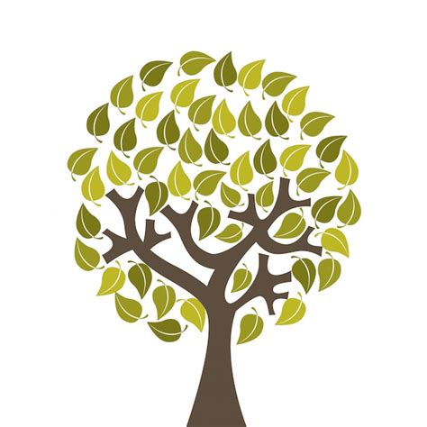 흰색 배경 벡터 일러스트 레이 션을 통해 생태 디자인 프리미엄 벡터