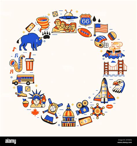 Travel Usa Border Frame With America Icons Stock Vector Image And Art Alamy