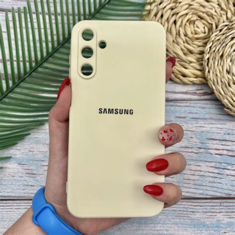 قاب گوشی Galaxy A15 سامسونگ سیلیکونی های کپی طرح ساده کرم محافظ لنز دار کد 30882 قاب سنتر