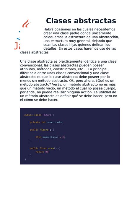 Clases Abstractas Clases Abstractas Habrá Ocasiones En Las Cuales