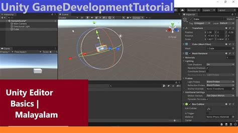 unity game development tutorial unity basics malayalam youtube