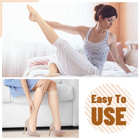 Estune 6 Pairs Sheer Compression Socks 15 20mmhg Knee