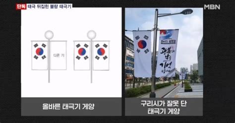 [단독]구리시 광복절 맞아 건 태극기가 거꾸로…책임 떠넘기기 한심