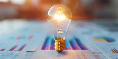 Visualizing Valuable Data Insights With A D Lightbulb Above The Reports Symbol Concept Data