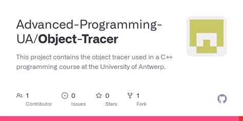 github advanced programming ua object tracer this project contains