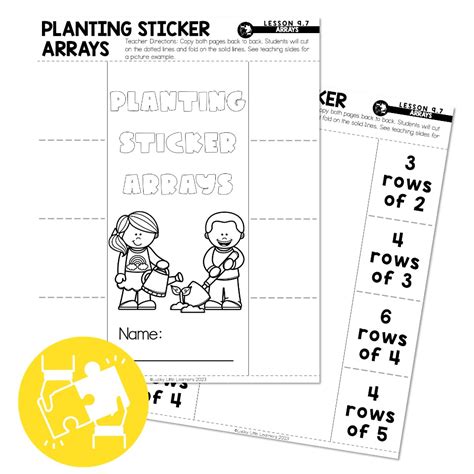 Lucky To Learn Math Lesson 97 Arrays Collaboration Planting Sticker Arrays Lucky