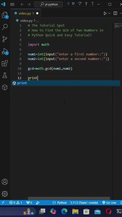 How To Find The Gcd Of Two Numbers In Python Quick And Easy Tutorial Trendingtutorial Youtube