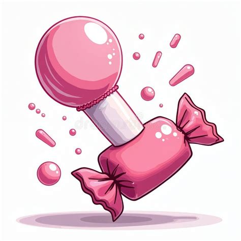 Pink Bubblegum And Candy Illustration With Flying Elements Features A