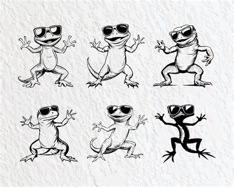Dancing Lizard Svg Bundle Clipart Png Vector Icon Files Etsy