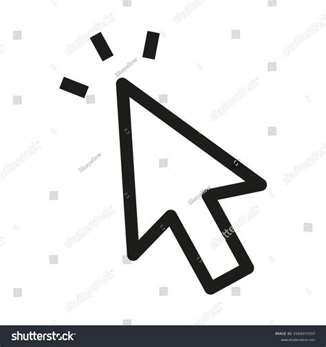 Click Cursor Icon Outline Style On Stock Vector Royalty Free