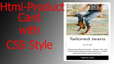 How To Create A Product Card Only Html And CSS YouTube