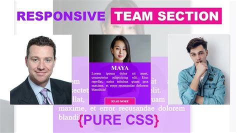 Responsive Our Team Section Using Html Css Using Media Query Youtube