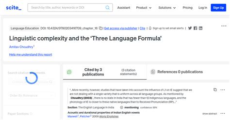 Linguistic Complexity And The ‘three Language Formula [scite Report]