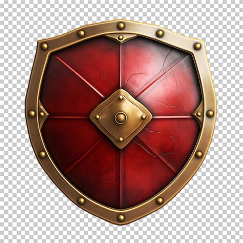 투명한 배경에 고립된 중세 기사 방패 프리미엄 Psd 파일