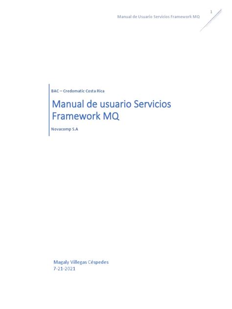 Manual De Usuario Servicios Framework Mq Pdf Biblioteca