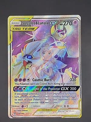 2019 216 Solgaleo And Lunala Gx Full Art Ultra Rare Pokemon Tcg Card Ebay