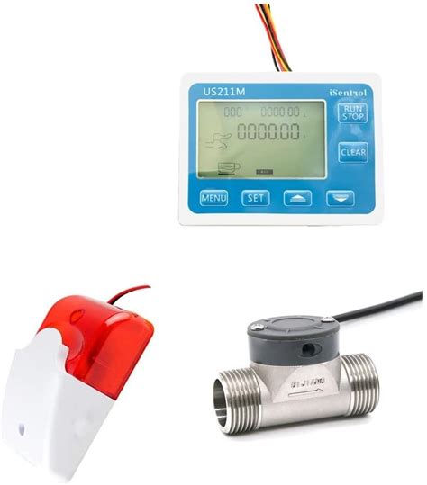 Dn25 Sus304 Flowsensor Pipe Water Suspend Alarming System Digital Flow Meter And